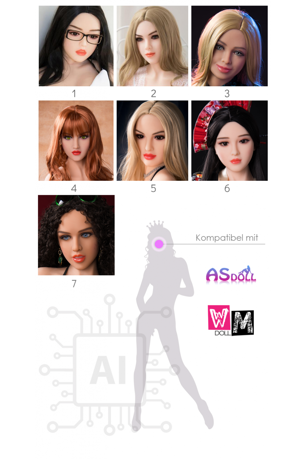 AI-Tech Dolls Köpfe - princessdolls.ch